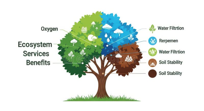 Ecosystem Services Diagram Shows Supporting, Provisioning, Regulating ...
