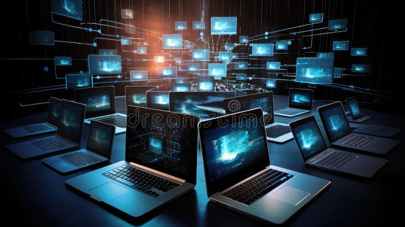 Ecosystem Technology Data Pattern Stock Illustration - Illustration of ...