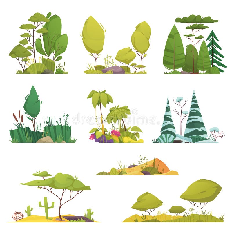 Ecosystem Types Set stock vector. Illustration of desert - 272659603
