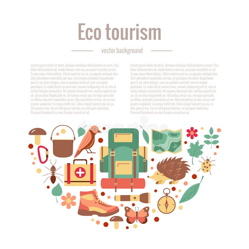 Ecotourism camping poster stock vector. Illustration of ecology - 82120495