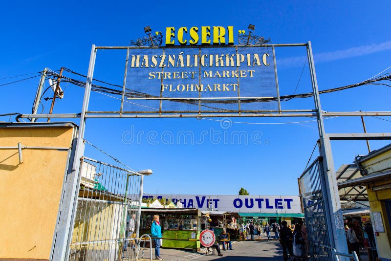 Ecseri Antique Flea Market Sign in Budapest Editorial Photography ...