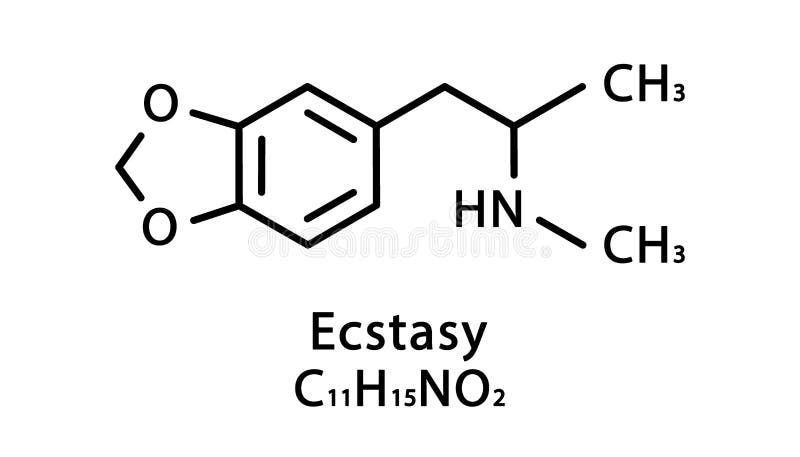 Ecstasy Molecular Structure. MDMA Skeletal Chemical Formula. Chemical ...