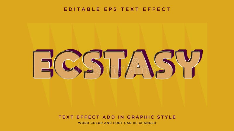 Ecstasy Text Style Effect Vector Fully Editable Stock Vector ...