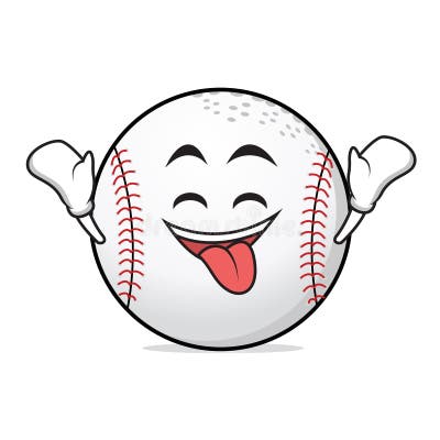 Ecstatic Face Baseball Cartoon Character Stock Vector - Illustration of ...