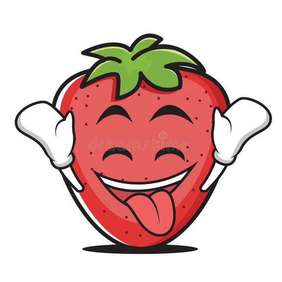 Ecstatic Face Strawberry Cartoon Character Stock Vector - Illustration ...