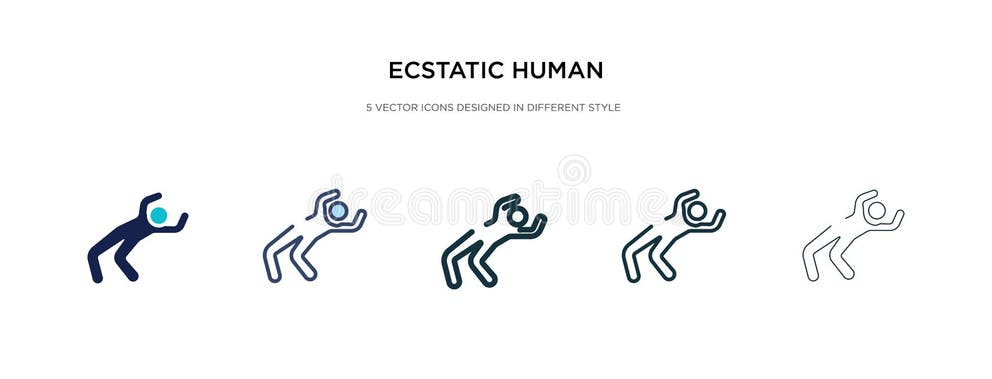 Ecstatic Human Icon in Different Style Vector Illustration. Two Colored ...