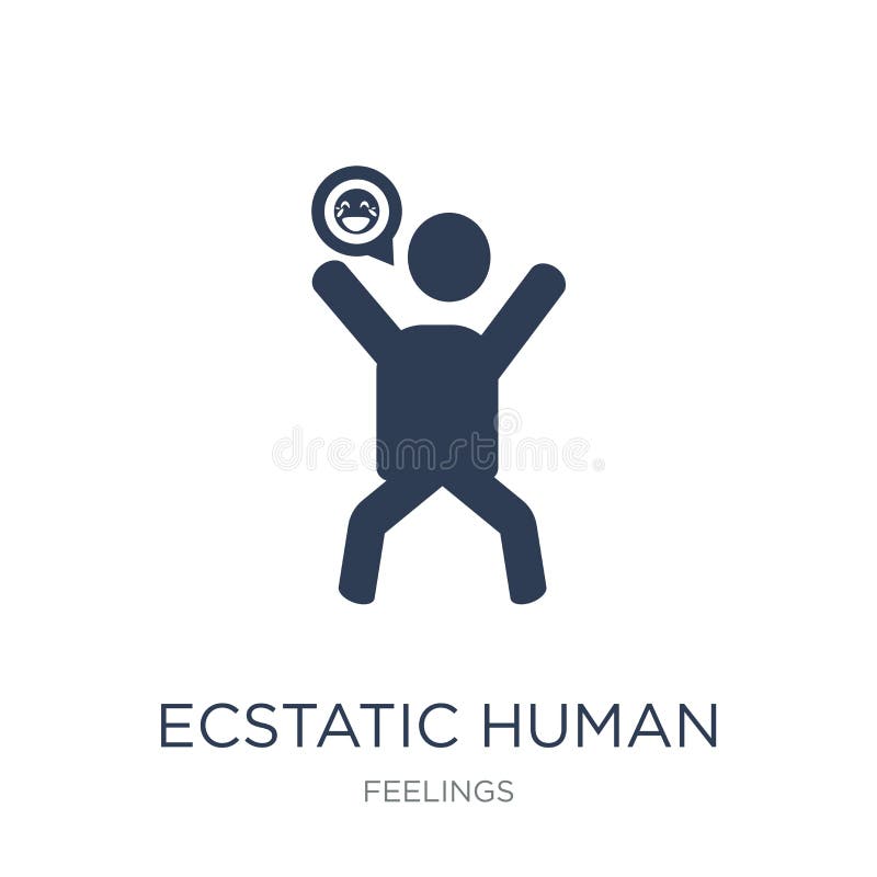Ecstatic Human Icon. Trendy Flat Vector Ecstatic Human Icon on W Stock ...