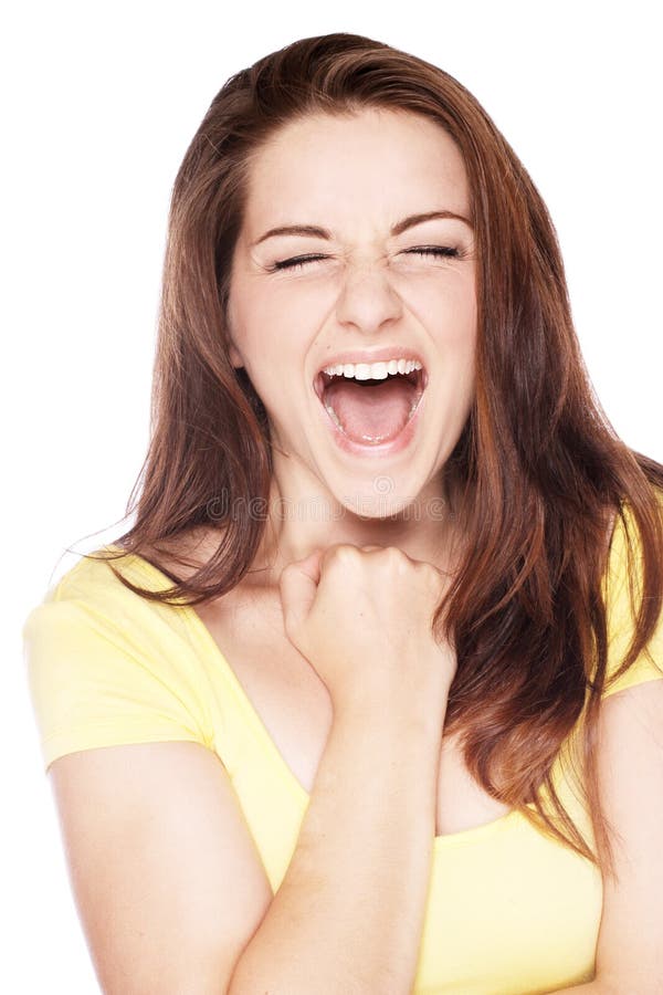 Ecstatic woman stock image. Image of beauty, hair, girl - 11009951