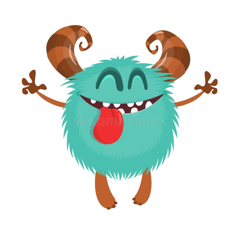 Ector Funny Monster Character Showing Long Tongue Stock Vector