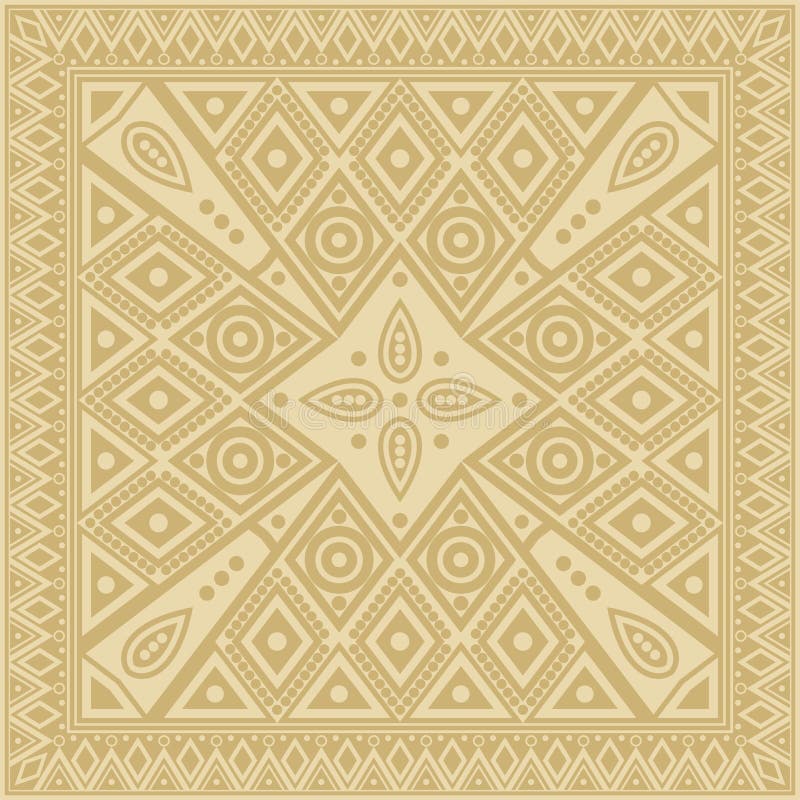 Ector Golden Square National Indian Patterns. Stock Vector ...