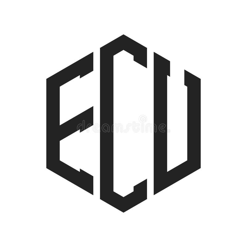 ECU Logo Design. Initial Letter ECU Monogram Logo Using Hexagon Shape ...