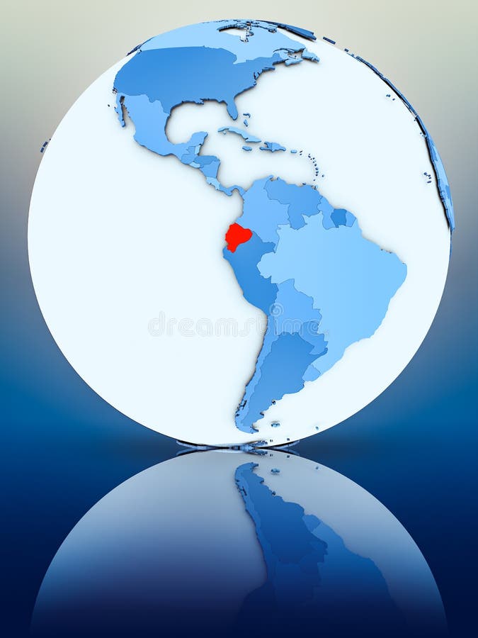 Ecuador on blue globe stock illustration. Illustration of ecuadorian ...