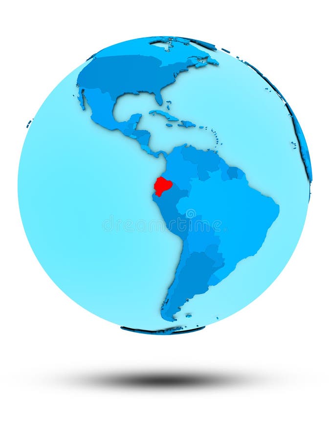 Ecuador on Blue Political Globe Stock Illustration - Illustration of ...