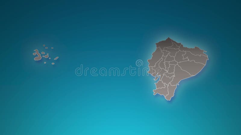 Ecuador Country Map with Zoom in Realistic Clouds Fly through. Camera ...