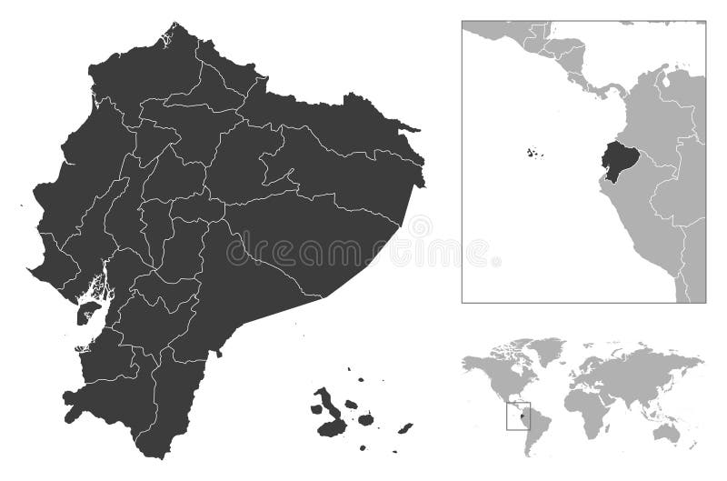 Ecuador - Detailed Country Outline and Location on World Map. Stock ... Ecuador - Detailed Country Outline and Location on World Map. Stock ...