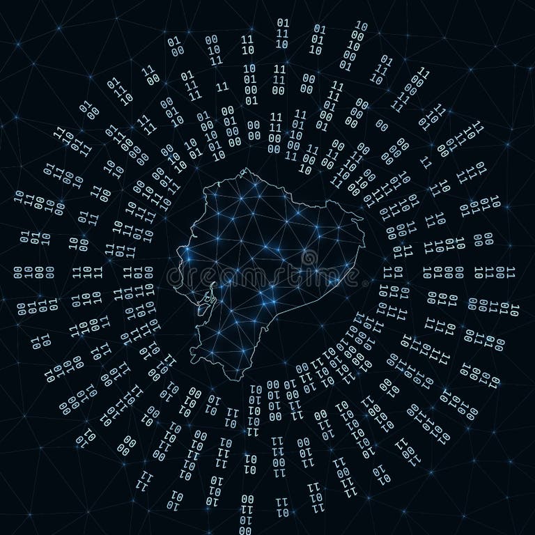 Ecuador digital map. stock vector. Illustration of geography - 183811035