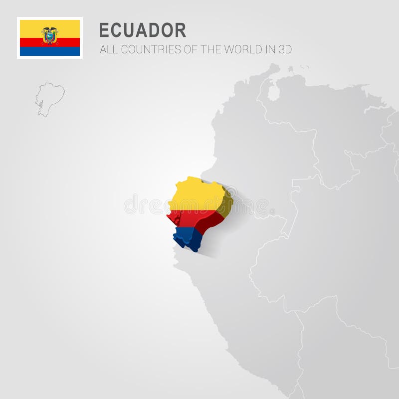 Ecuador drawn on gray map. stock vector. Illustration of geography ...