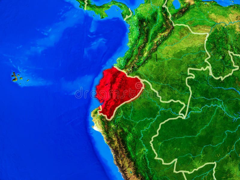 Ecuador on Earth with Borders Stock Photo - Image of planet, country ...