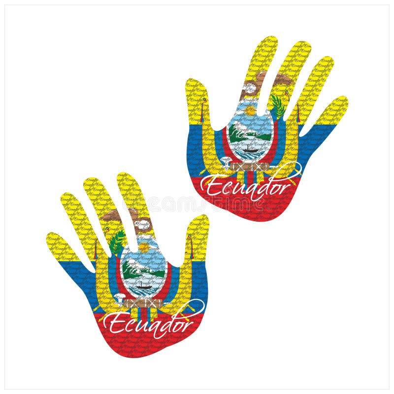 Ecuador flag hand vector stock vector. Illustration of sport - 274608361