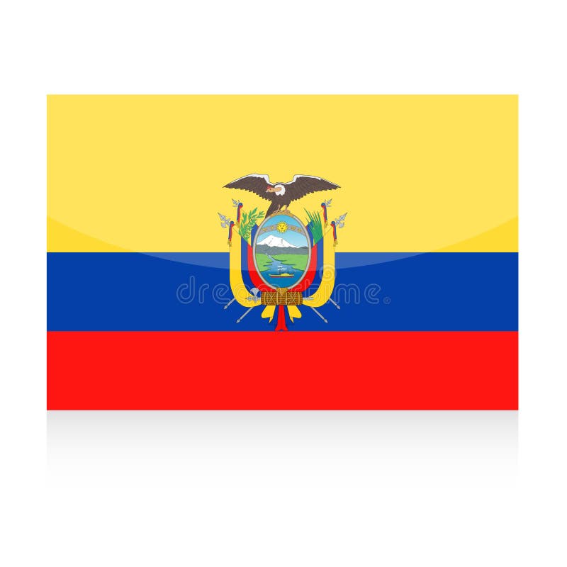 Ecuador Flag Vector Icon stock illustration. Illustration of america ...