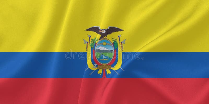 Ecuador Flag Waving in the Wind Stock Illustration - Illustration of ...