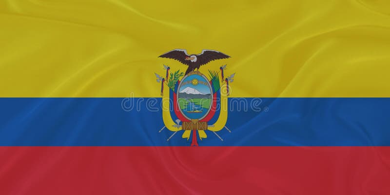 Ecuador Flag Waving in the Wind Stock Illustration - Illustration of ...