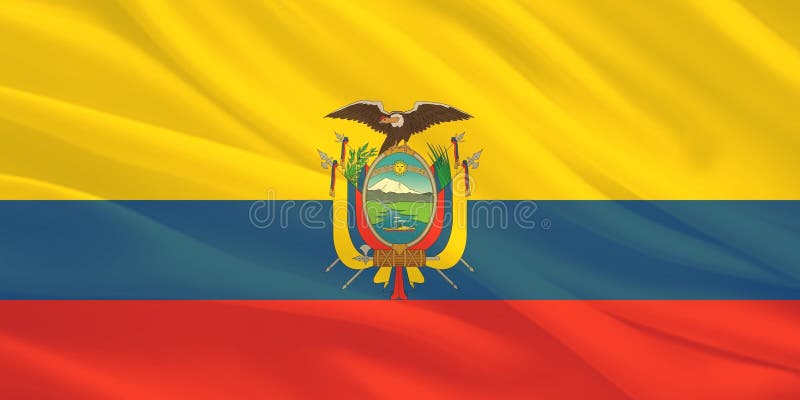 Ecuador Flag Waving in the Wind Stock Illustration - Illustration of ...