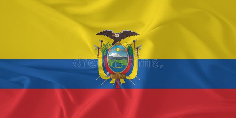 Ecuador Flag Waving in the Wind Stock Illustration - Illustration of ...