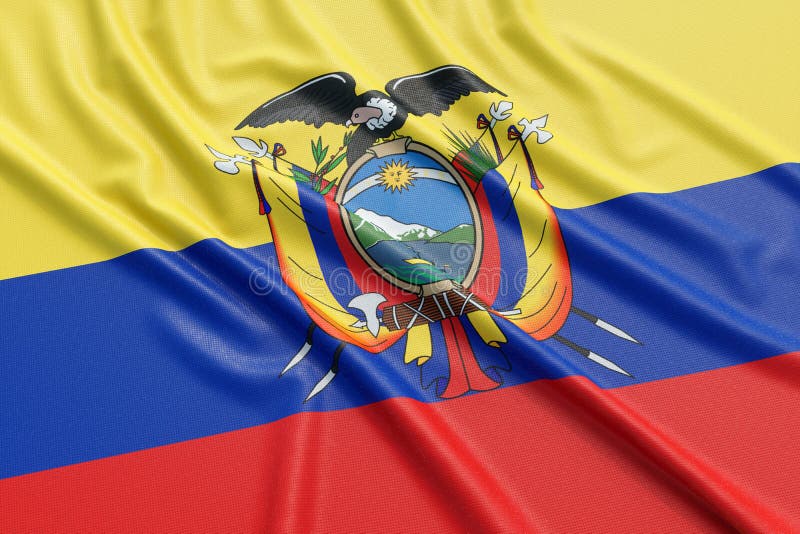 Ecuador flag stock illustration. Illustration of emblem - 89448640