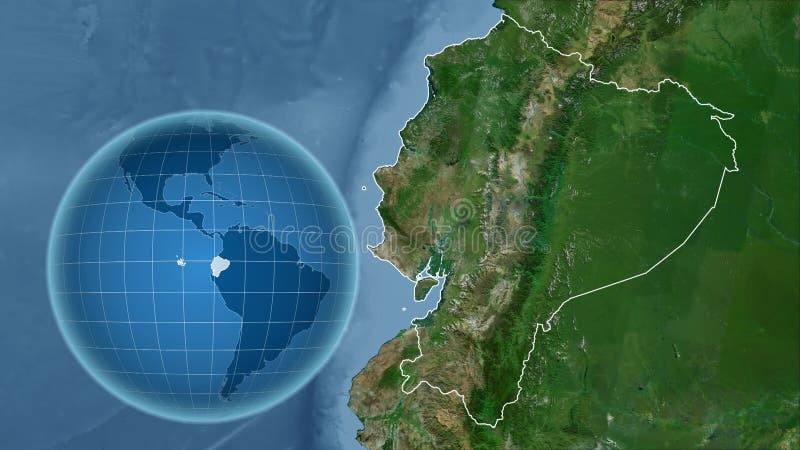 Ecuador and Globe. Satellite Stock Video - Video of longitude, earth ...
