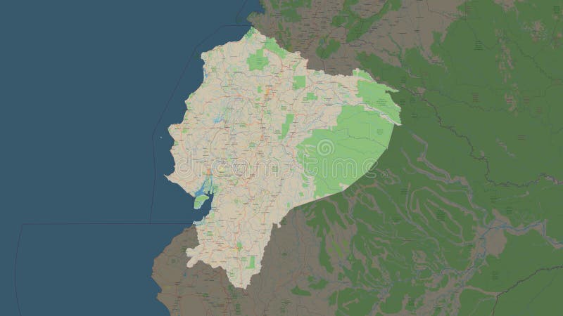 Ecuador Highlighted. Topo Standard Stock Illustration - Illustration of ...
