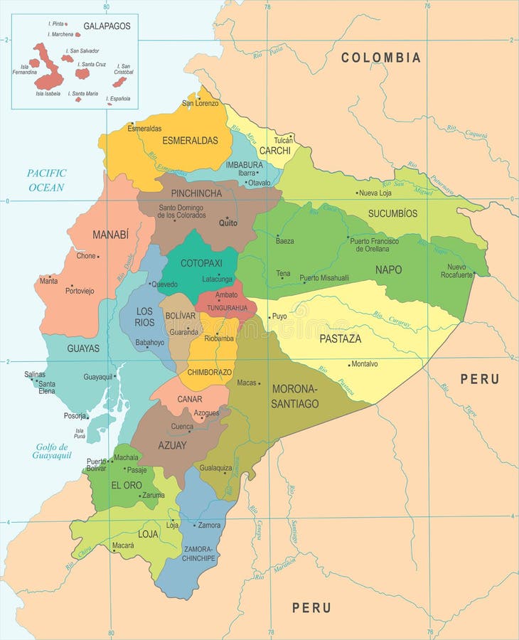 Ecuador Map - Detailed Vector Illustration Stock Illustration ...