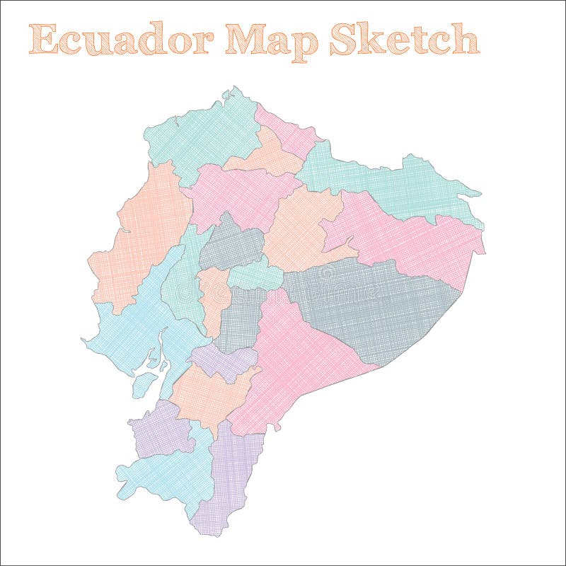 Ecuador map. stock vector. Illustration of design, hand - 135169247