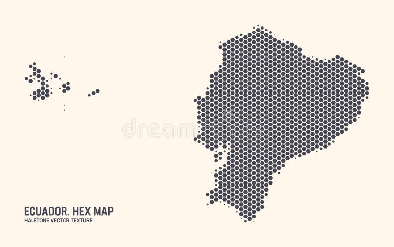 Ecuador Map Vector Hexagonal Half Tone Pattern Isolated on Light ...