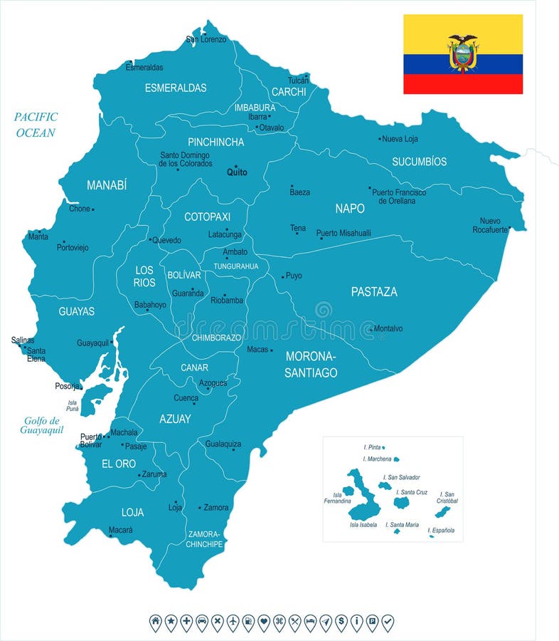 Ecuador - Mapa Y Bandera - Ejemplo Detallado Del Vector Stock de ... Ecuador - Mapa Y Bandera - Ejemplo Detallado Del Vector Stock de ...