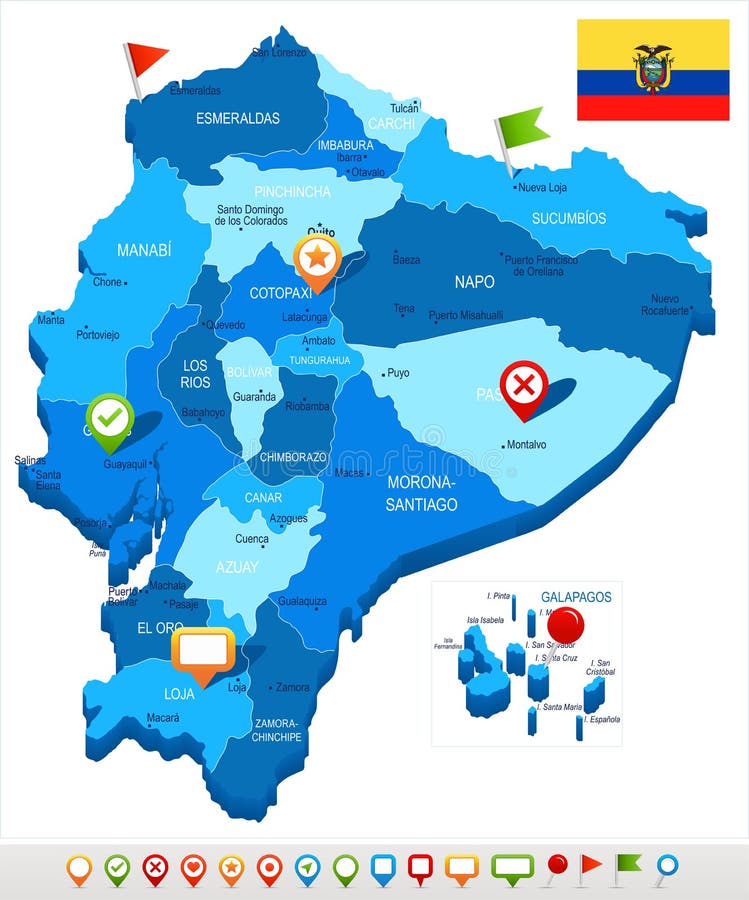 Ecuador - Mapa Y Bandera - Ejemplo Detallado Del Vector Stock de ... Ecuador - Mapa Y Bandera - Ejemplo Detallado Del Vector Stock de ...