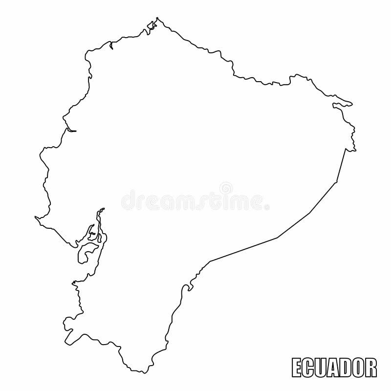 Ecuador Outline Map Country Shape Stock Vector - Illustration of filled ...
