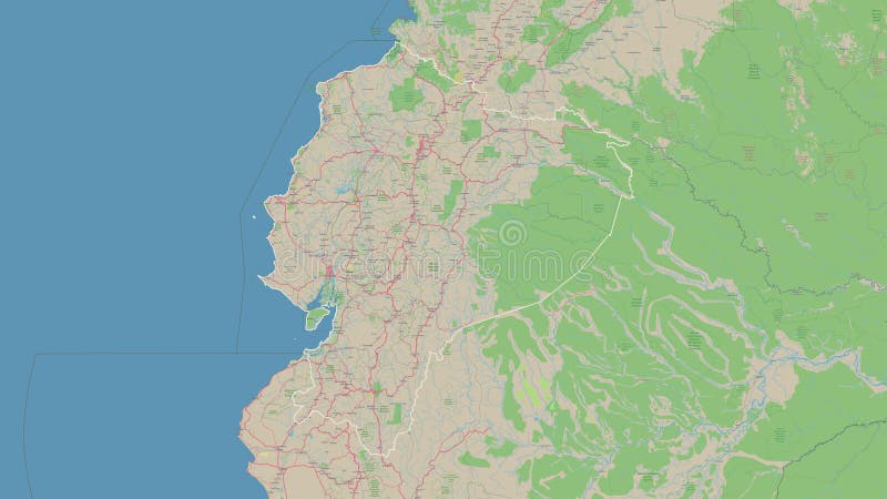 Ecuador Outlined. Topo German Stock Illustration - Illustration of ...