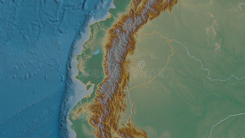 Ecuador - overview. Relief stock illustration. Illustration of ...