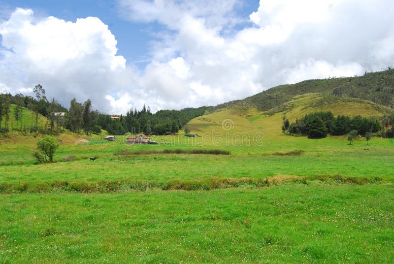Ecuador Panoramic View of a Green Valley with Small Houses and Trees ...