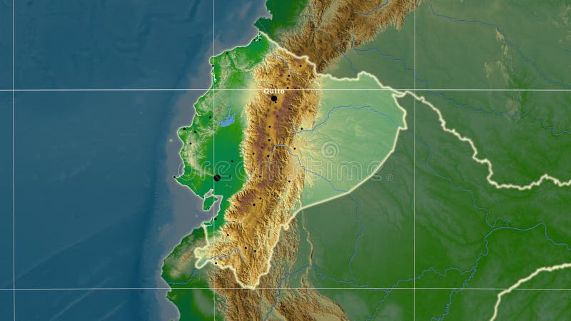 Ecuador - Physical. Composition, Borders Stock Illustration ...