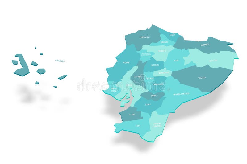 Ecuador Political Map of Administrative Divisions Stock Illustration ...