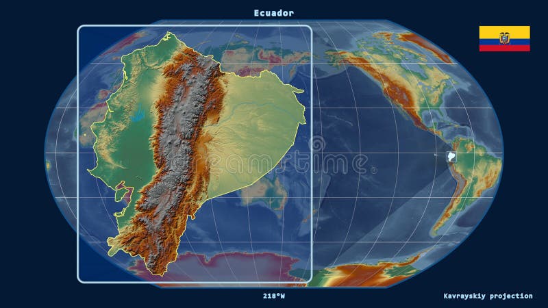 Ecuador - Relief. Kavrayskiy, Left Stock Illustration - Illustration of ...