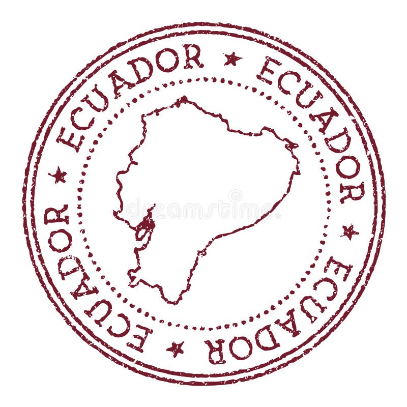 Ecuador Round Rubber Stamp With Country Map Stock Vector Illustration Of Create Badge 204283303