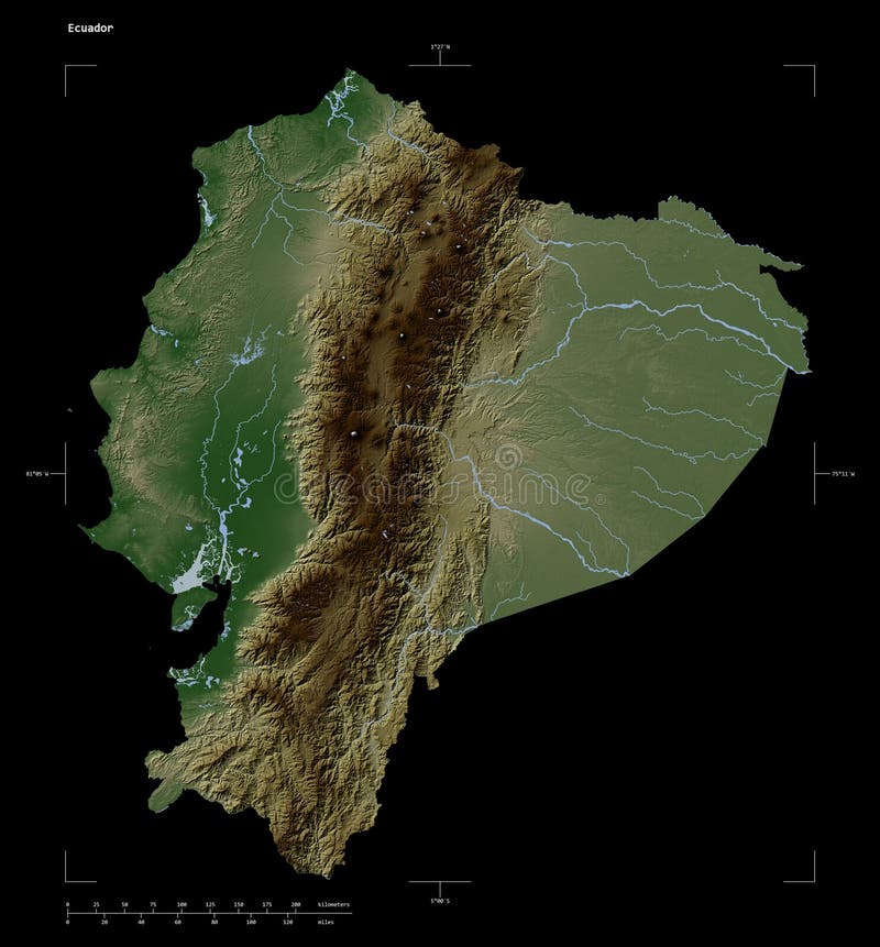 Ecuador Shape on Black. Pale Stock Image - Image of land, capital ...