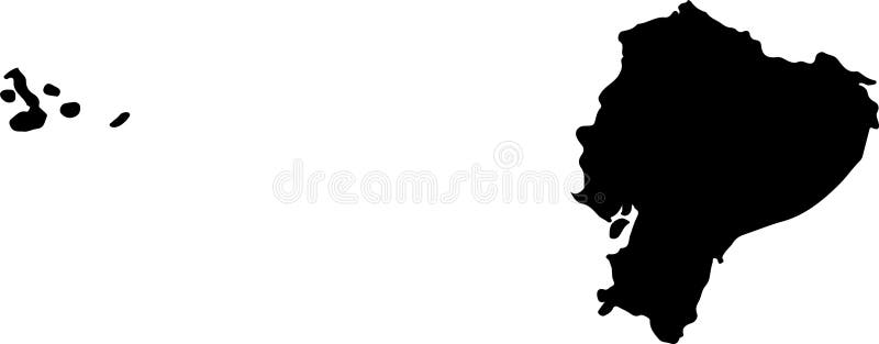 Ecuador Silhouette Map with Transparent Background Stock Vector ...