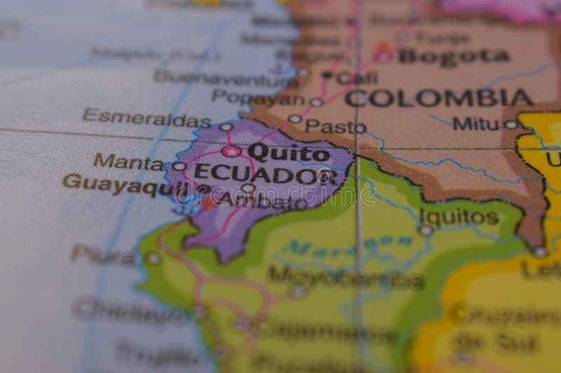 Ecuador on the World Map-Geo Political Map Stock Photo - Image of atlas ...