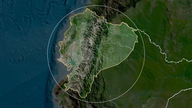 Ecuador - Circled. Satellite Stock Illustration - Illustration of ...