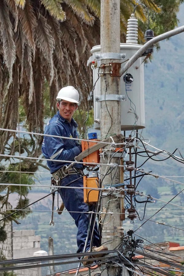 An Electrical Lineman Working on a Line Editorial Stock Photo - Image ...