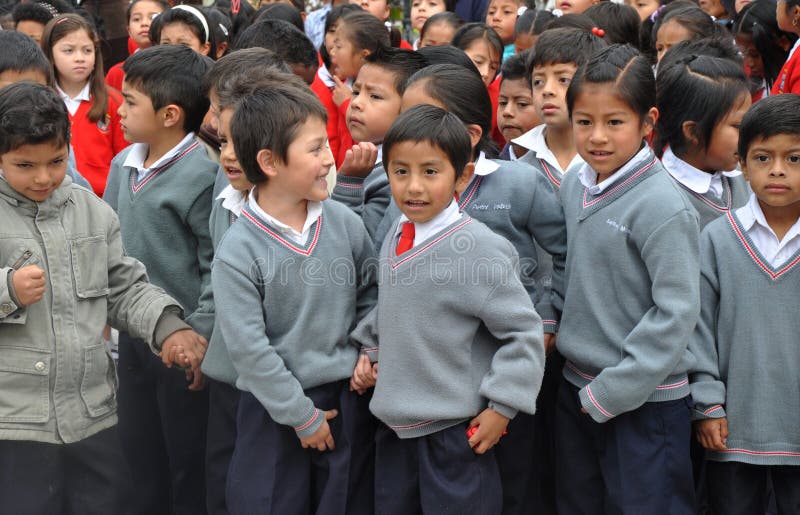 Ecuadorian School Boys editorial stock photo. Image of grey - 18773908